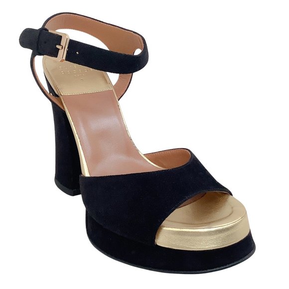 Laurence Dacade | Shoes | Laurence Dacade Black Suede With Gold Trim ...